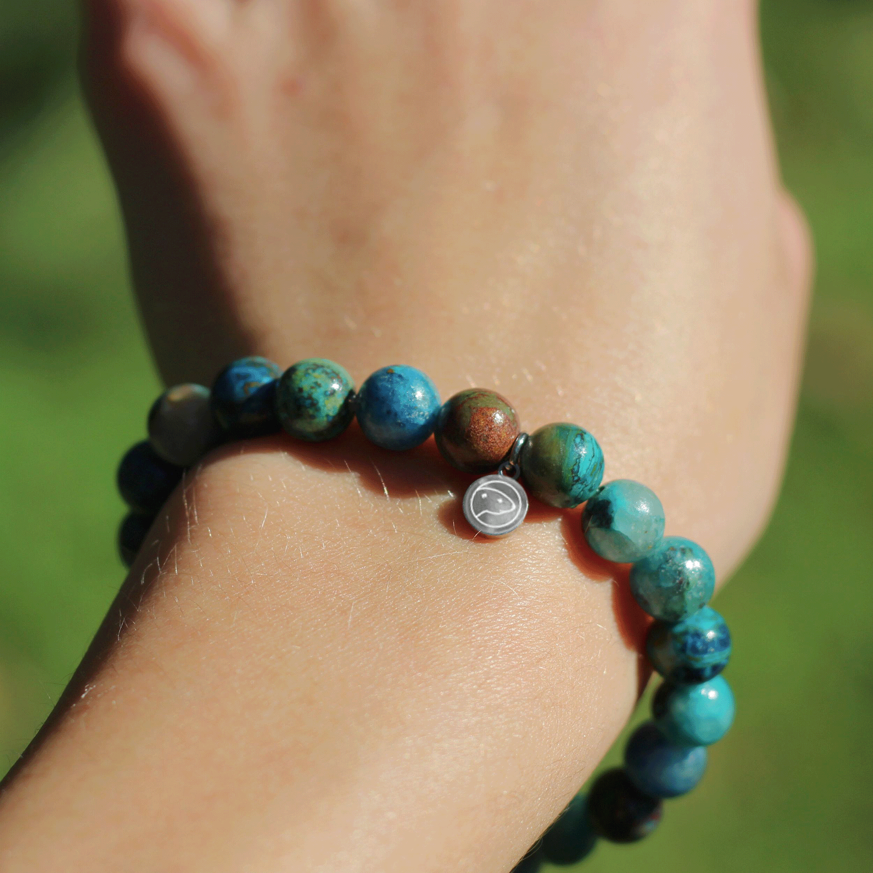 Phoenix Turquoise (Genuine, 8mm) | Otter Spirit | Natural Gemstones