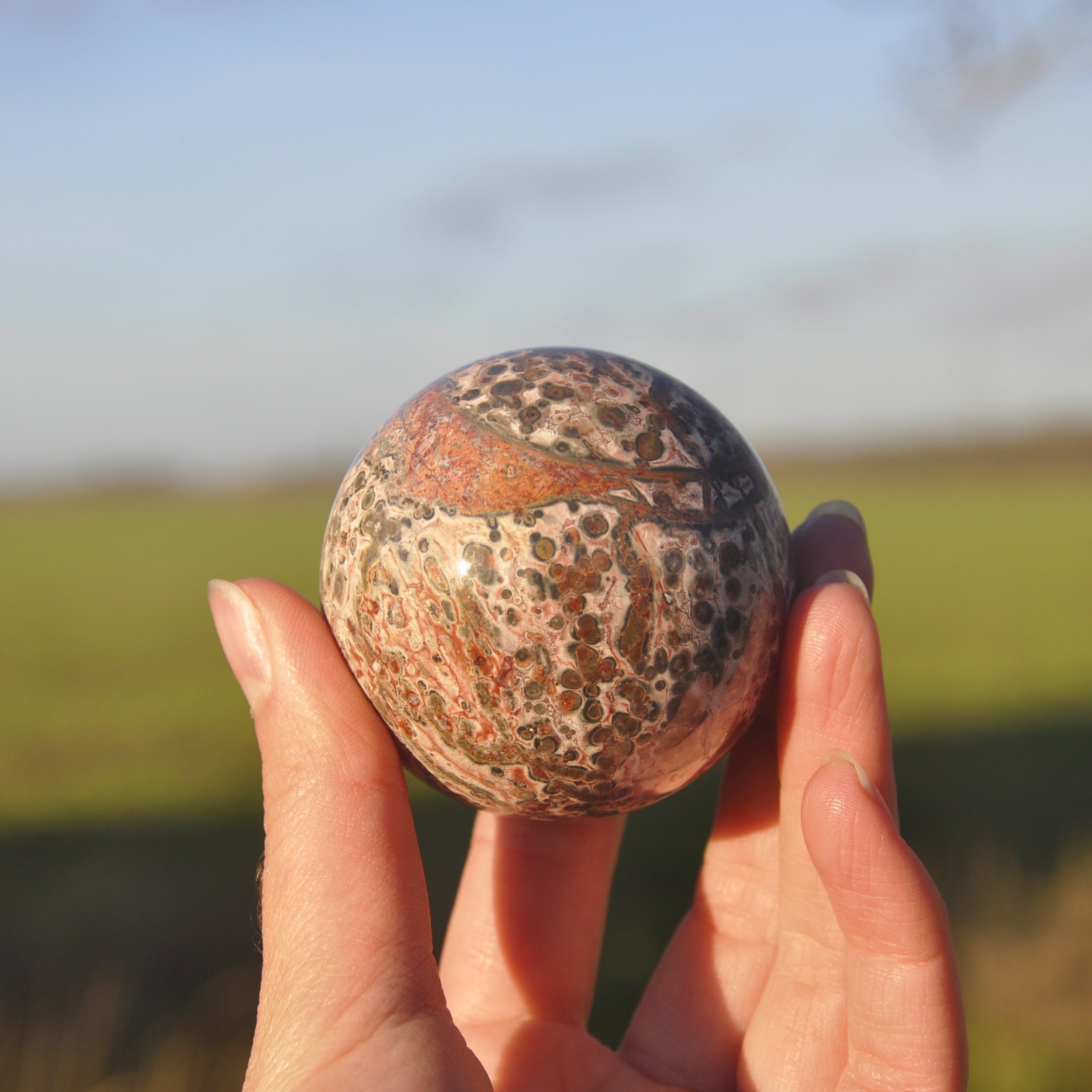 Leopard Skin Sphere | Otter Spirit | Natural Gemstones