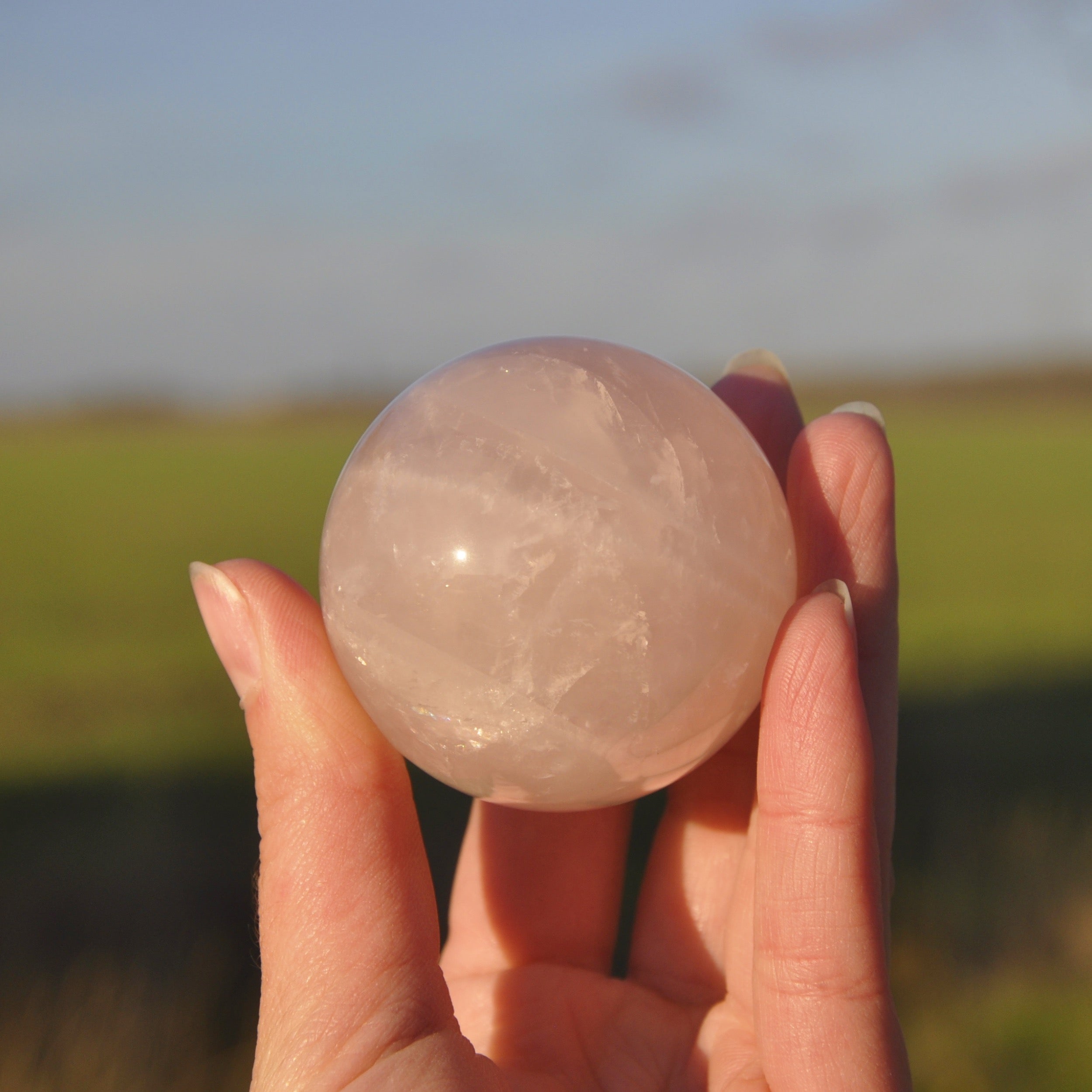 Rose Quartz Sphere | Otter Spirit | Natural Gemstones