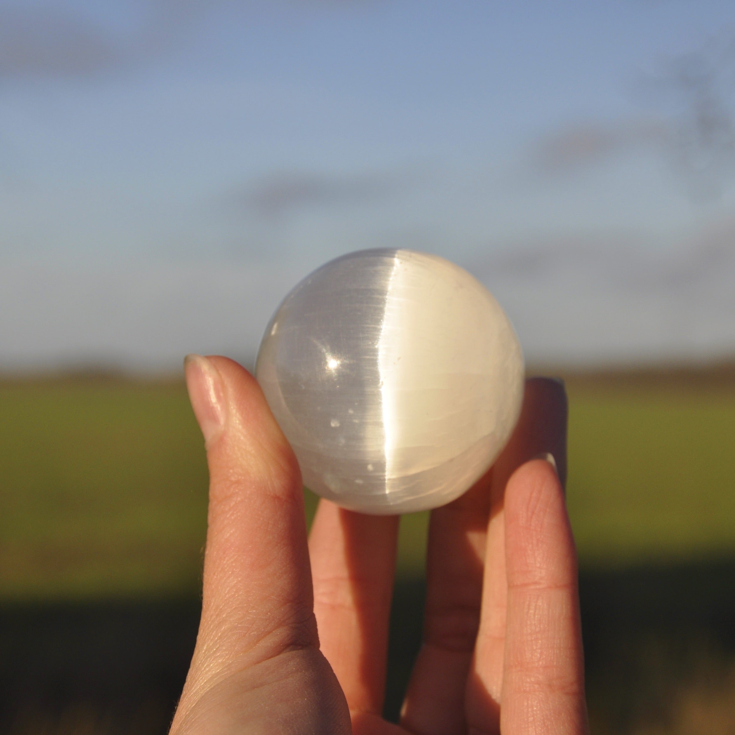 Selenite Crystal Sphere | Otter Spirit | Natural Gemstones